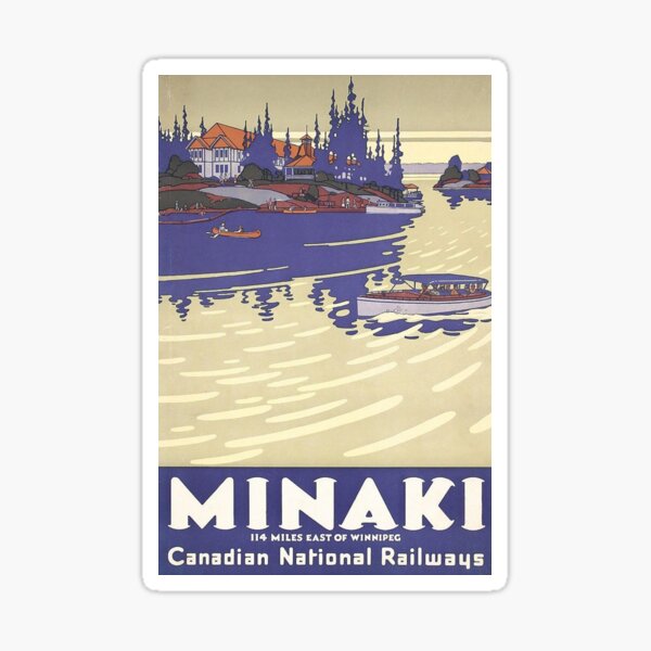 "Minaki Ontario Canada Vintage Travel Poster | Old Canadian Tourism Art ...