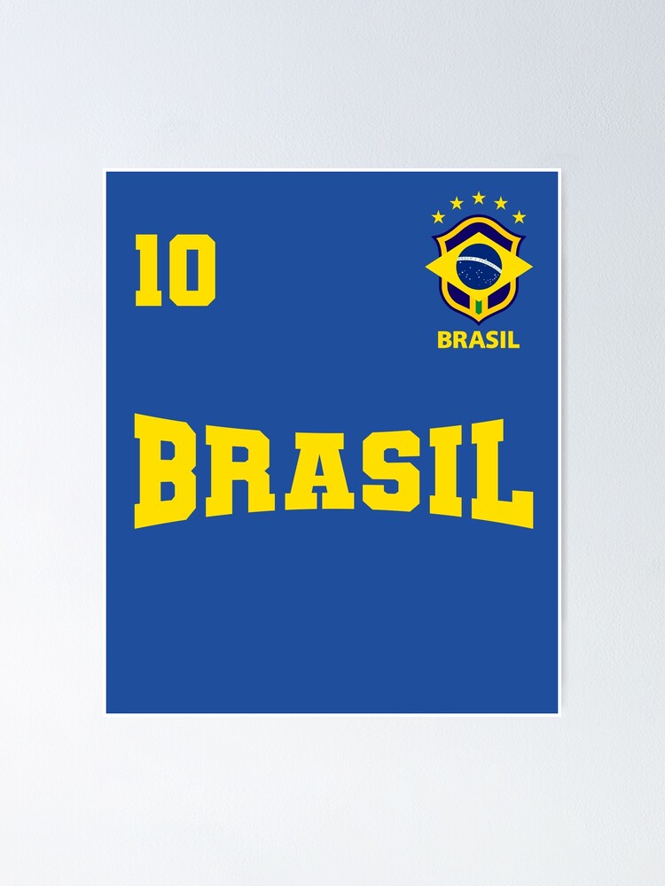 "Camiseta do Brasil 2022 Azul, número 10" Poster for Sale by ...