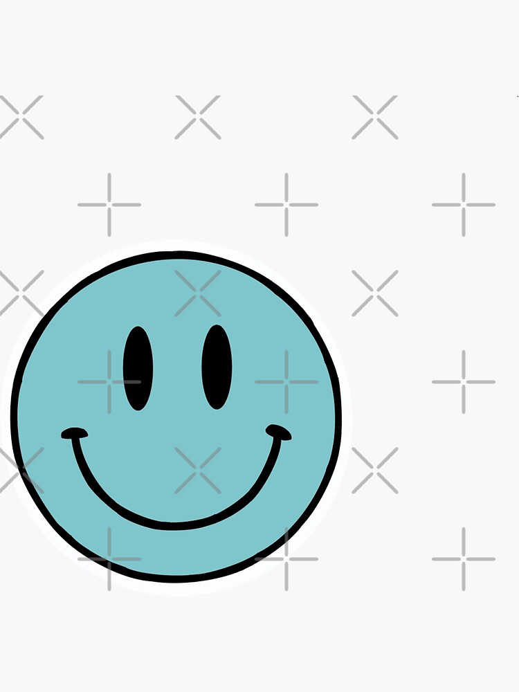 "teal smiley face" Sticker for Sale by Sofiv10 | Redbubble