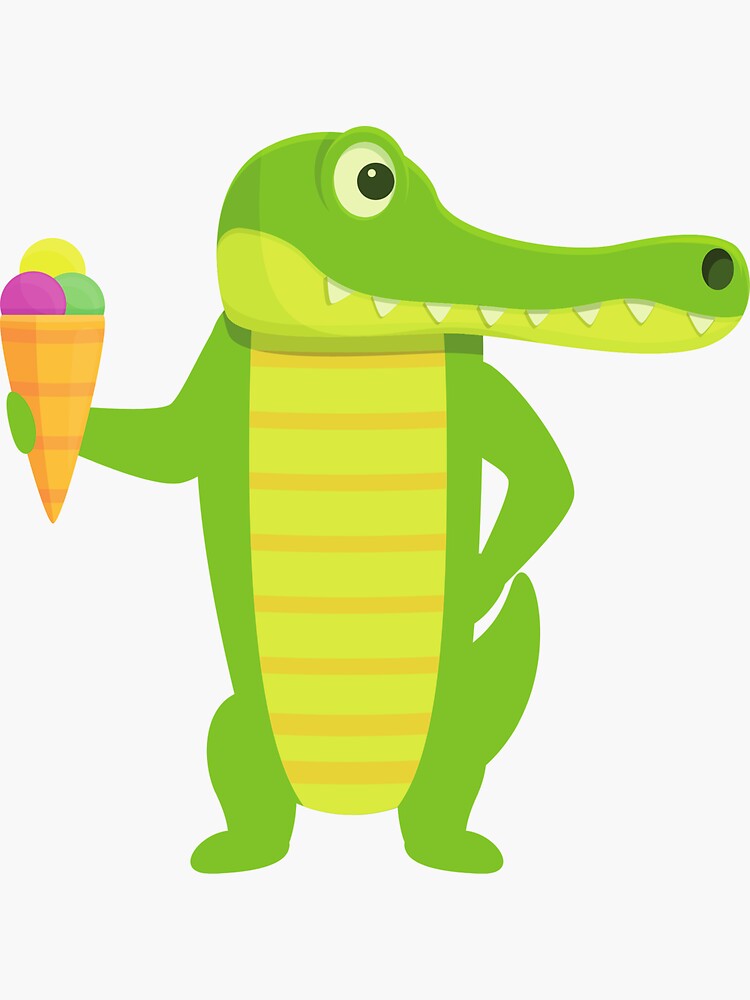 "Not Ice cream Funny Alligator Sticker" Sticker for Sale by thezorey ...