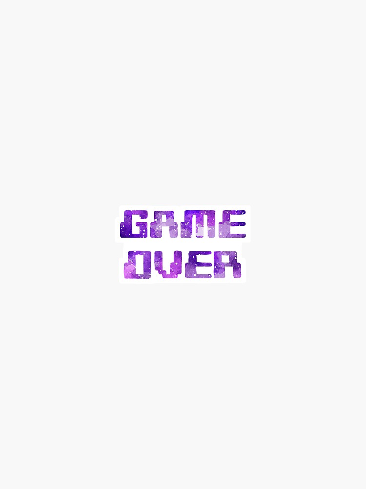 "Cute Aesthetic Purple Game Over Design" Sticker for Sale by ...