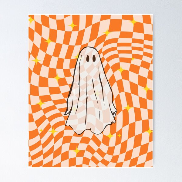 "Trippy Checkerboard Ghost for Halloween" Poster for Sale by Abby R ...