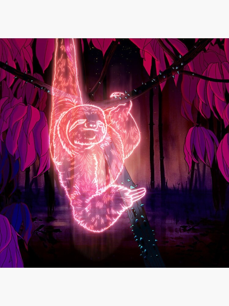 "Cute sloth neon art" Poster for Sale by PicasoStore | Redbubble