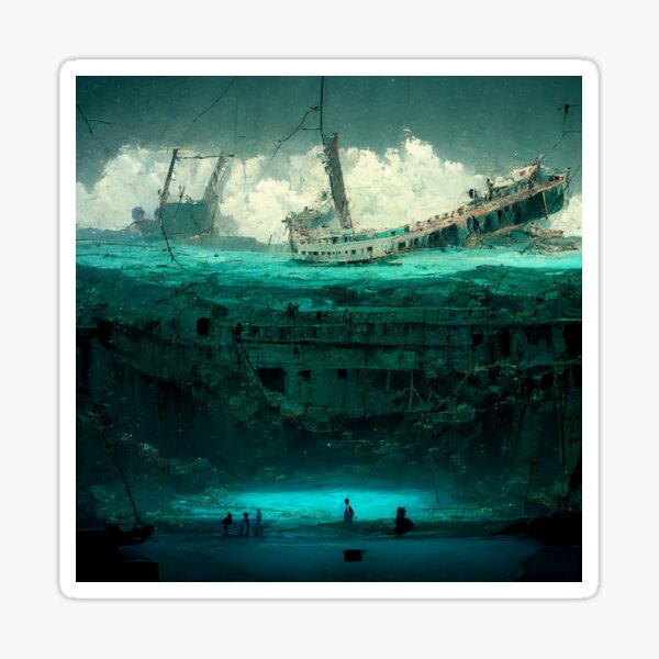 "A Shipwreck over Atlantis" Sticker for Sale by amywester | Redbubble