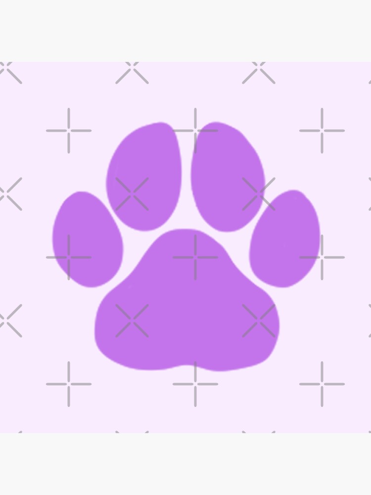 "Cute Aesthetic Adorable Purple Pet Paw Design" Poster for Sale by ...