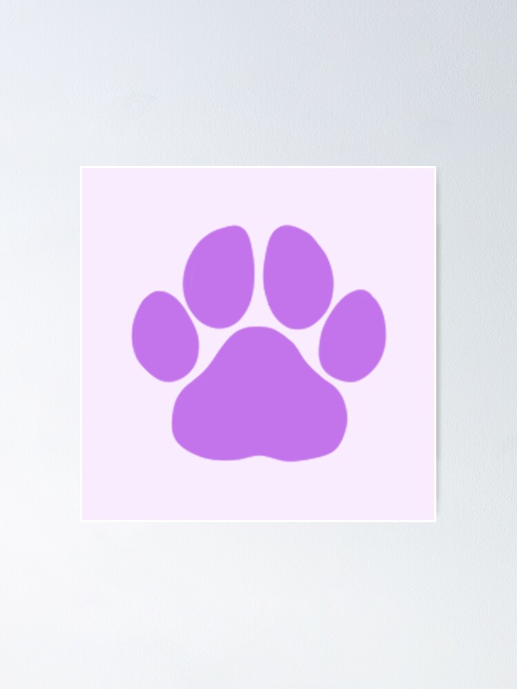 "Cute Aesthetic Adorable Purple Pet Paw Design" Poster for Sale by ...