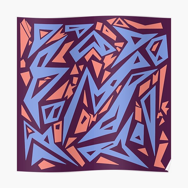 "Sharp Pattern (Blue and Orange)" Poster for Sale by ShnoobDesign ...