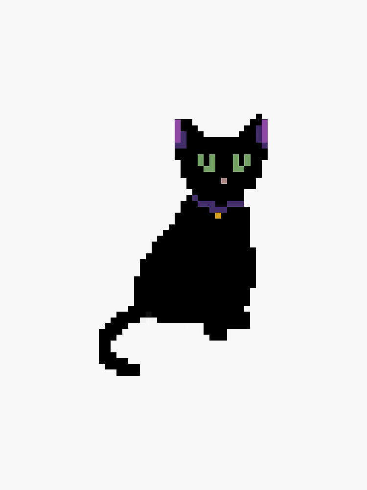 "Pixel Spooky Cat" Sticker for Sale by pixel-chick | Redbubble