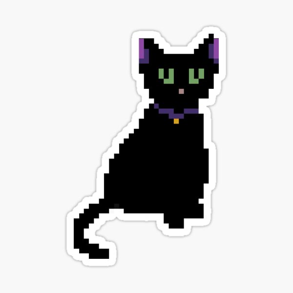 "Pixel Spooky Cat" Sticker for Sale by pixel-chick | Redbubble