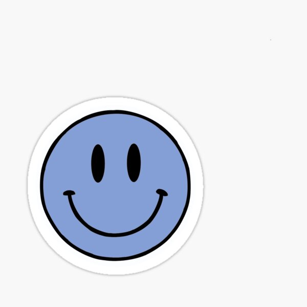 "pale blue smiley face" Sticker for Sale by Sofiv10 | Redbubble