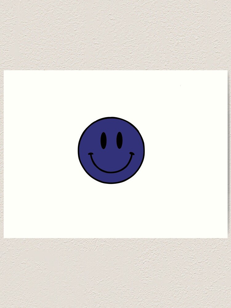 "dark blue smiley face" Art Print for Sale by Sofiv10 | Redbubble