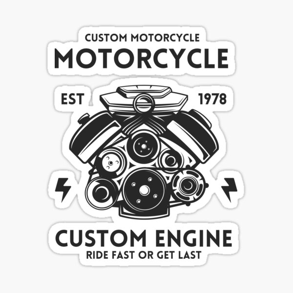 "Custom motorcycle engine" Sticker for Sale by Jimsgreatloot | Redbubble