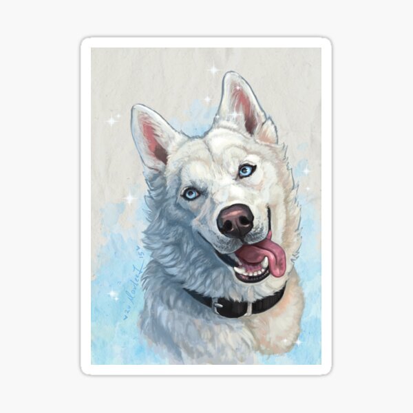 "White Husky" Sticker for Sale by strawberriewoof | Redbubble