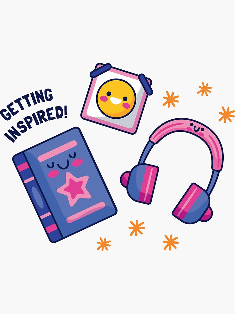 "Getting inspired" Sticker for Sale by Psycho-Maze | Redbubble