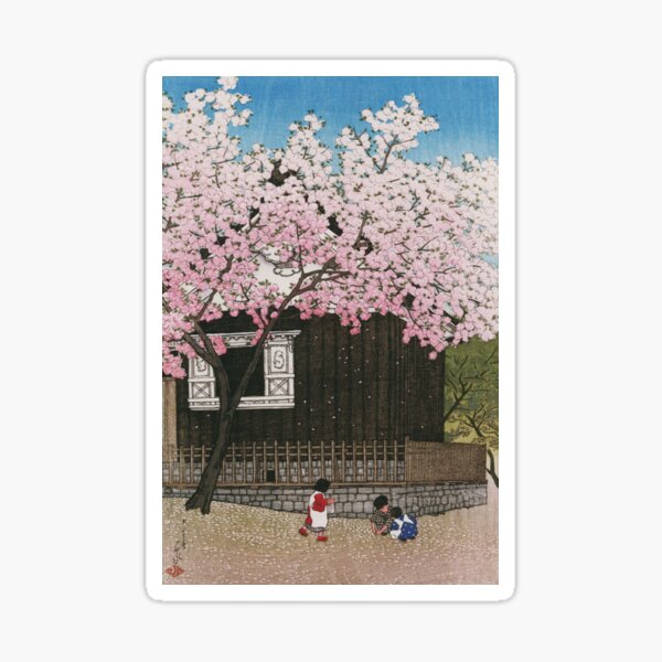 " Sakura On Mount Atago By Hasui Kawase - Vintage Japanese Woodblock ...