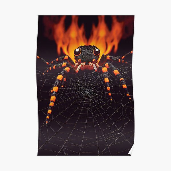 "Flaming Spider" Poster for Sale by PixelArtworks | Redbubble