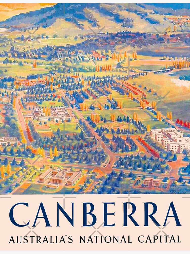 "Canberra Australia Vintage Travel Poster | Old Australian Tourism Art ...