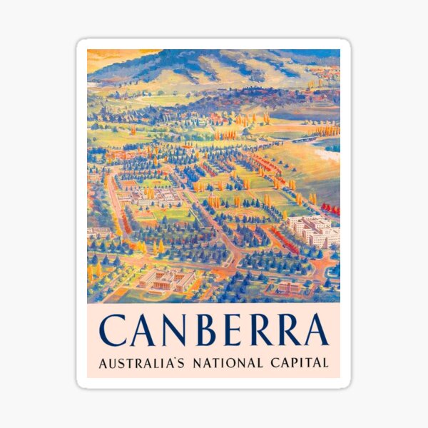 "Canberra Australia Vintage Travel Poster | Old Australian Tourism Art ...