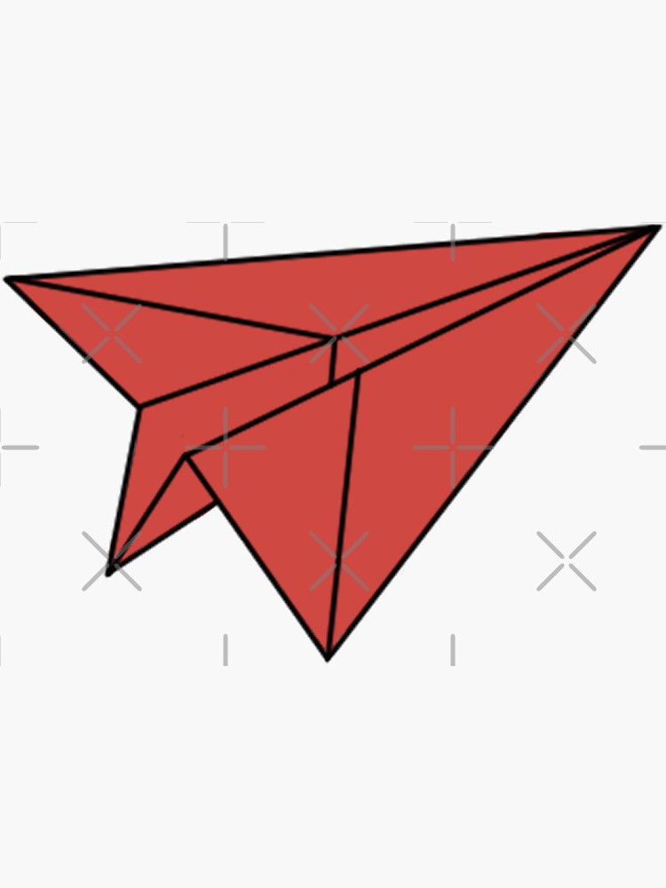 "Cute Aesthetic Red Paper Airplane Design" Sticker for Sale by ...