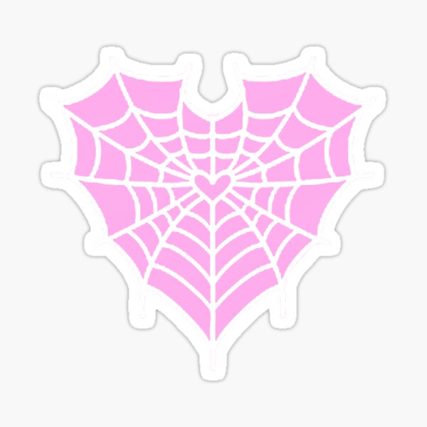 "cute pink spiderweb halloween" Sticker for Sale by Csig4 | Redbubble
