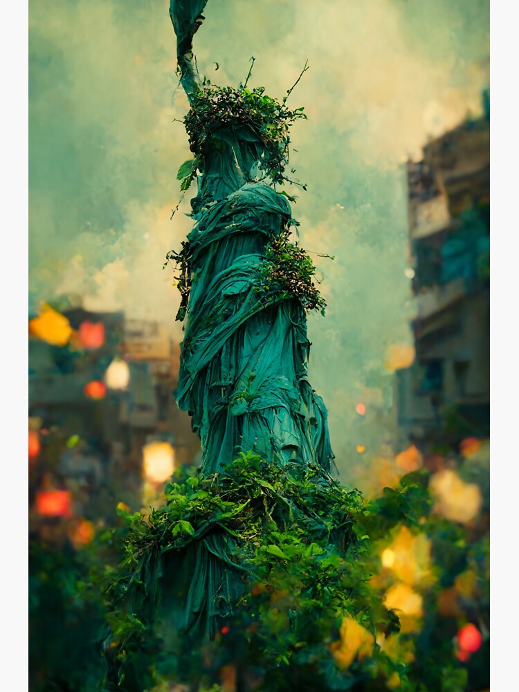 "Statue of liberty in a post-apocalyptic world" Sticker for Sale by ...