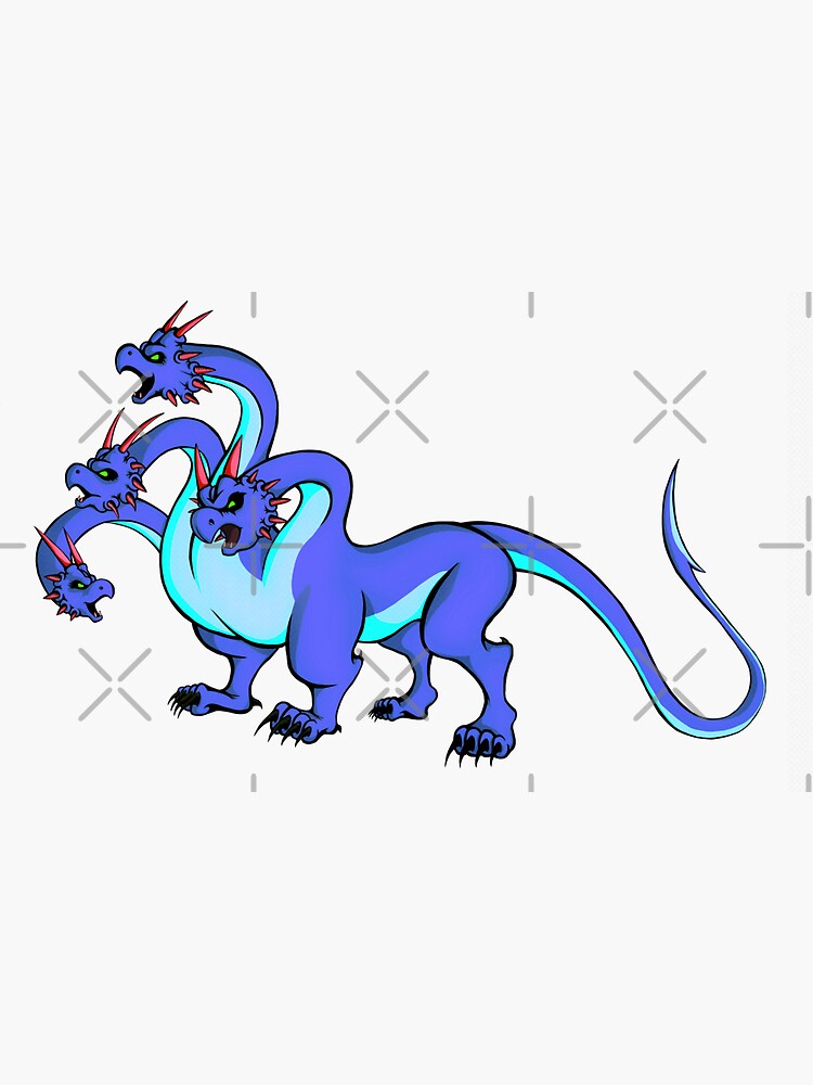 "Hydra in electric blue" Sticker for Sale by BeccaDoodles | Redbubble
