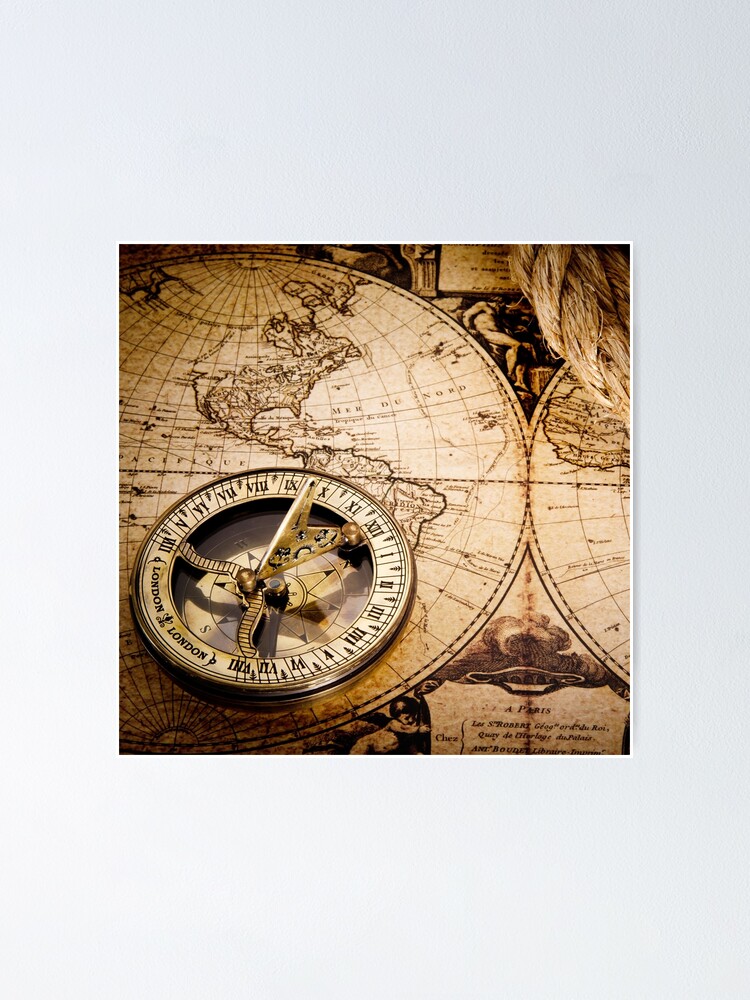 "Vintage old world map and compass" Poster for Sale by AKAYOLO | Redbubble