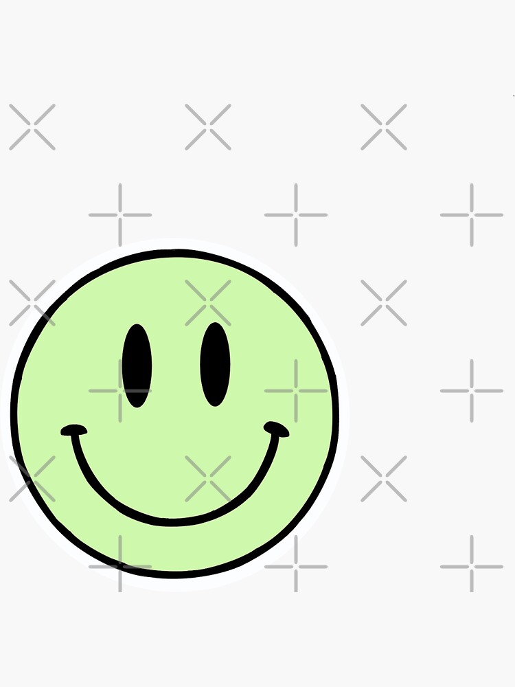"lime green smiley face" Sticker for Sale by Sofiv10 | Redbubble