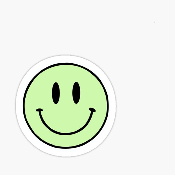 "lime green smiley face" Sticker for Sale by Sofiv10 | Redbubble