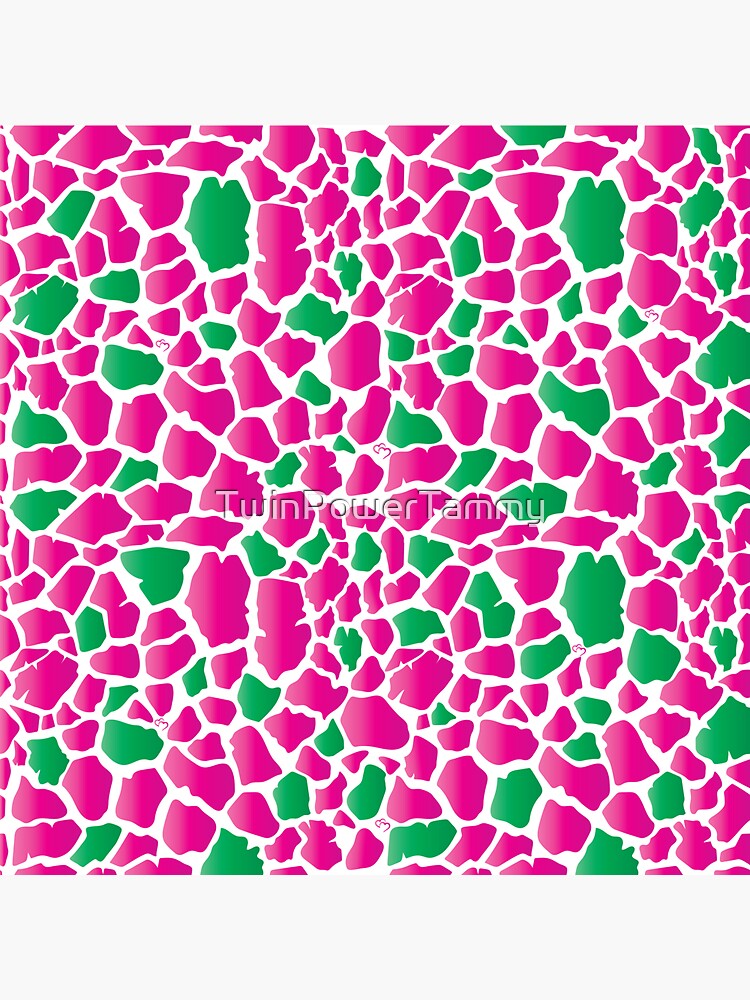 "Giraffe Print - Green and Pink" Sticker for Sale by TwinPowerTammy ...