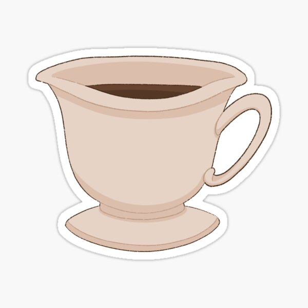 "Light Academia Aesthetic Coffee Tea Cup Sticker" Sticker for Sale by ...