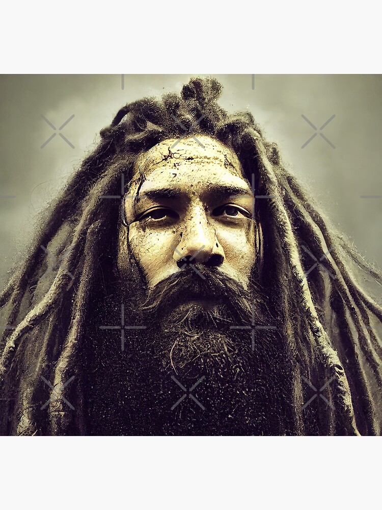 "Drawing of a Homeless Man with dreadlocks" Sticker for Sale by ...