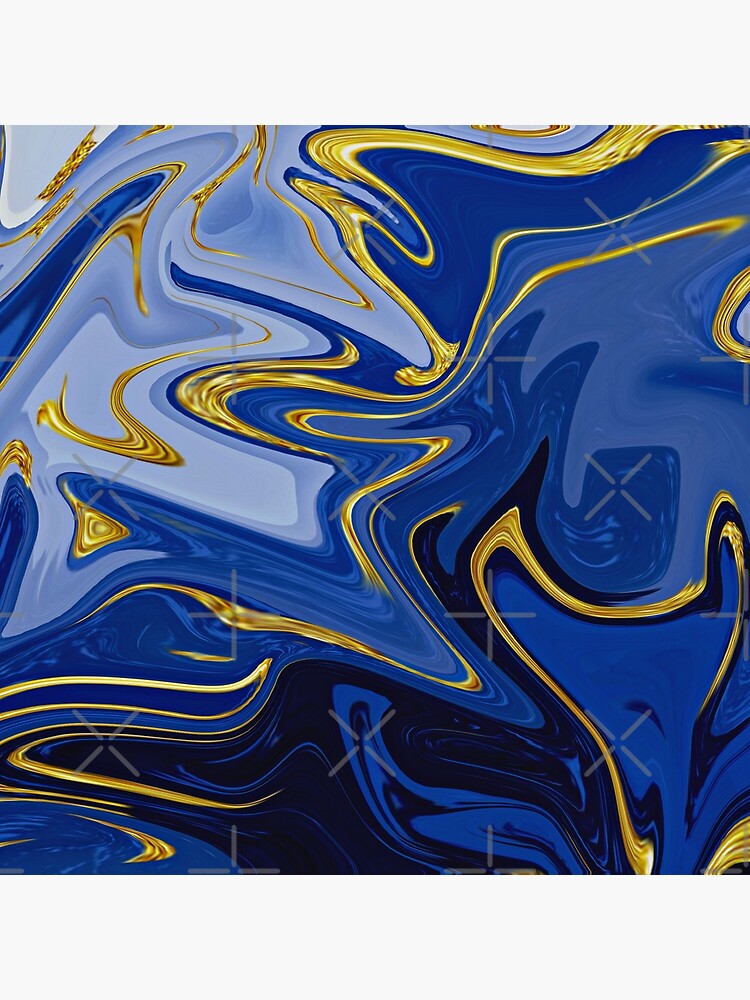 "Golden Linings Blue Acrylic Pour | Trippy Liquid Art | Trippy Art ...