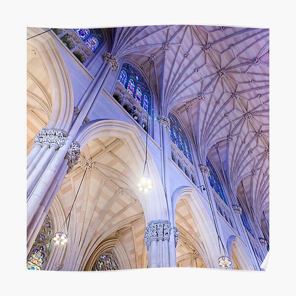 "Interior Cathedral Windows" Poster for Sale by KayArtandPencil | Redbubble