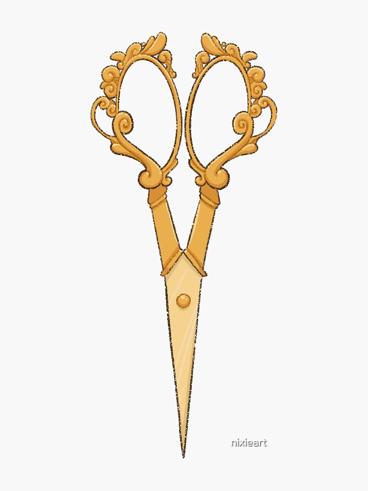 "Light Academia Aesthetic Scissors Sticker" Sticker for Sale by ...