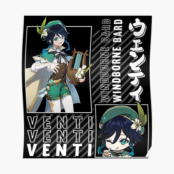 Venti Windborne Bard Genshin Impact Poster For Sale By B Love Redbubble
