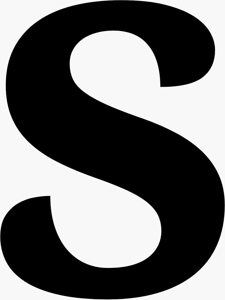 "Black letter s initial" Sticker for Sale by Karvii | Redbubble