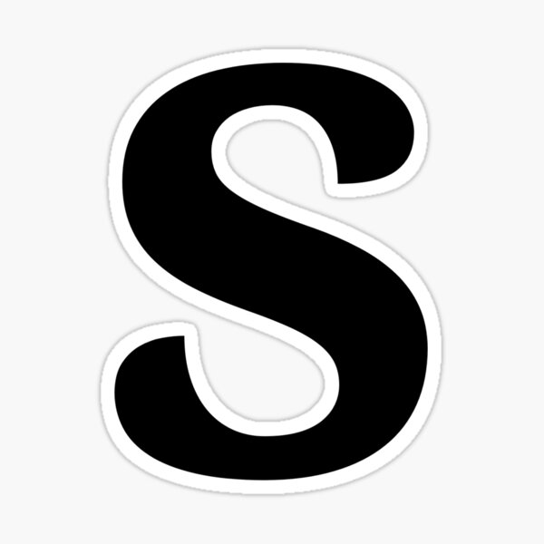 "Black letter s initial" Sticker for Sale by Karvii | Redbubble
