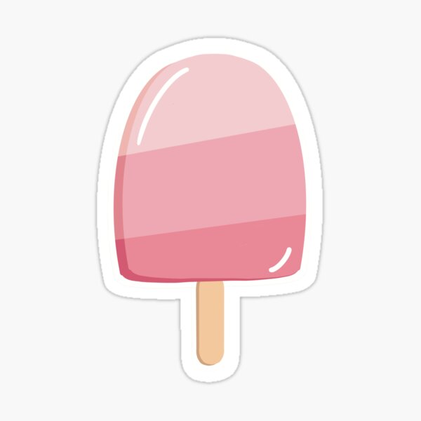 "Strawberry Pink Popsicle Cartoon" Sticker for Sale by MobulaRey ...