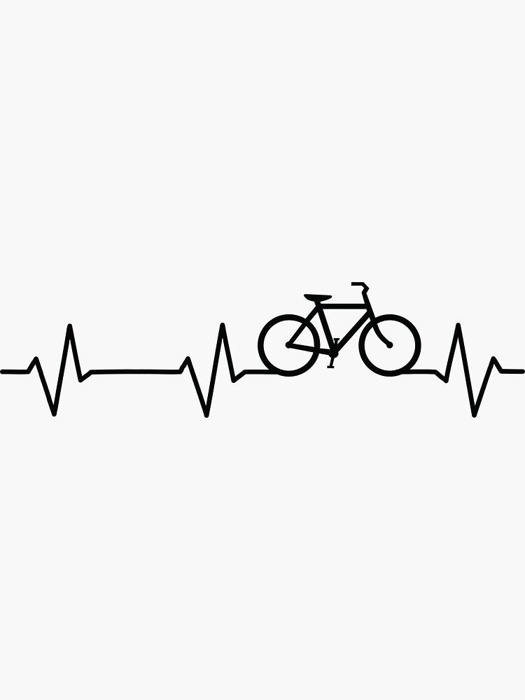 "cycling heartbeat cycler cycle bike cyclist bicycle " Sticker for Sale ...