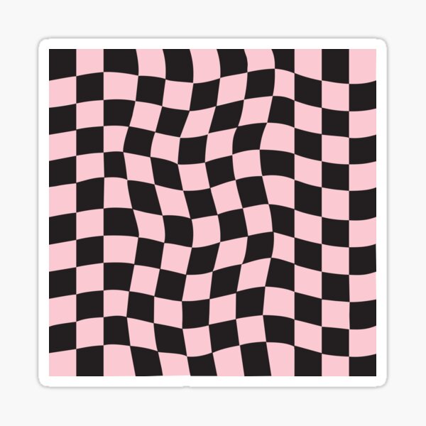 "Checkered black pink " Sticker for Sale by samstore1 | Redbubble