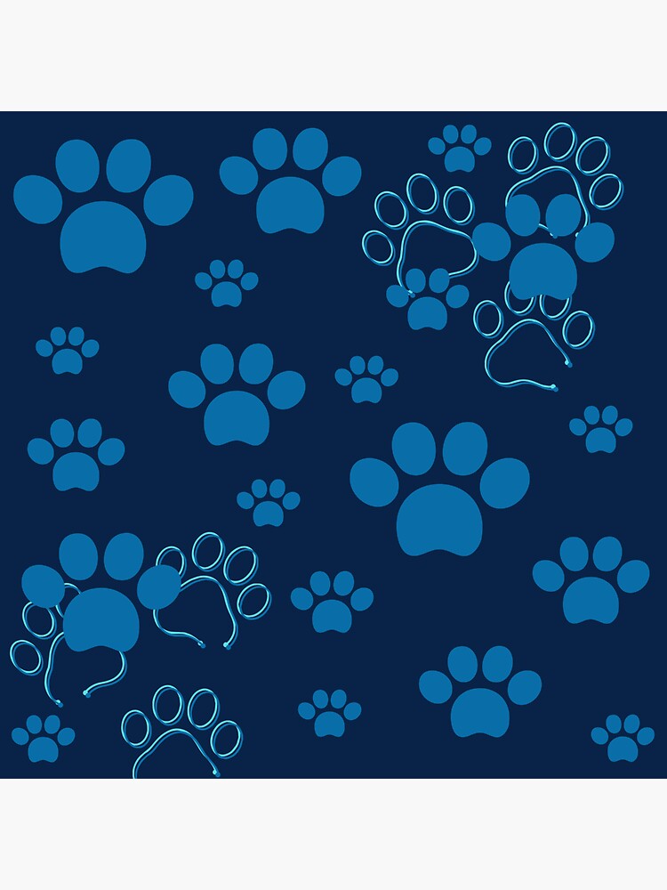 "Paw-Prints (Blue)" Sticker for Sale by kazukoart | Redbubble