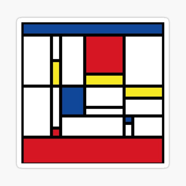 "Copy of Tableau No. 2- by Piet Mondrian" Sticker for Sale by prostore ...