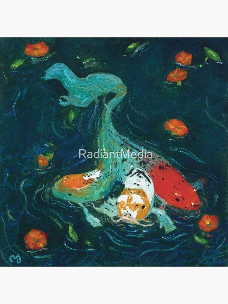 "Three Headed Koi Fish" Sticker for Sale by RadiantMedia | Redbubble