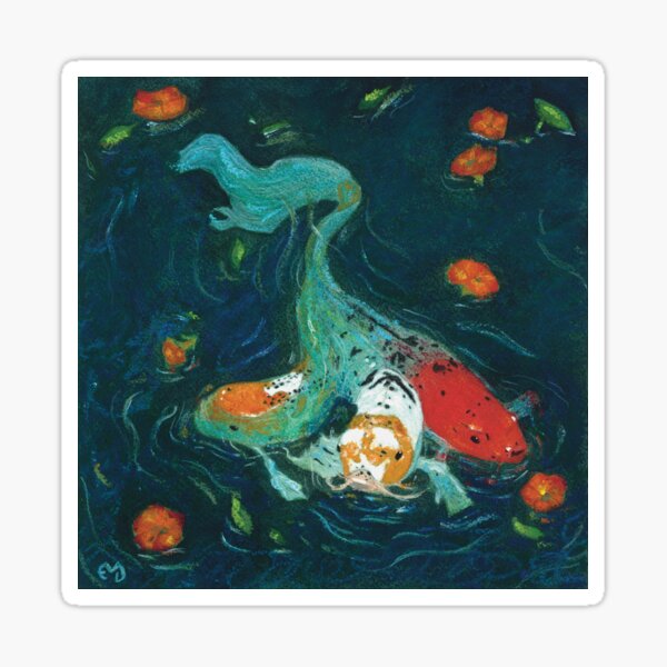 "Three Headed Koi Fish" Sticker for Sale by RadiantMedia | Redbubble