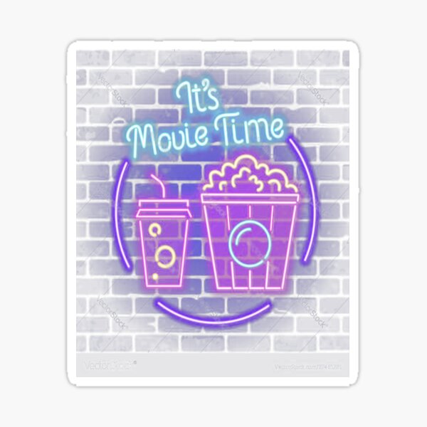 "Movie time " Sticker for Sale by samaaa12 | Redbubble