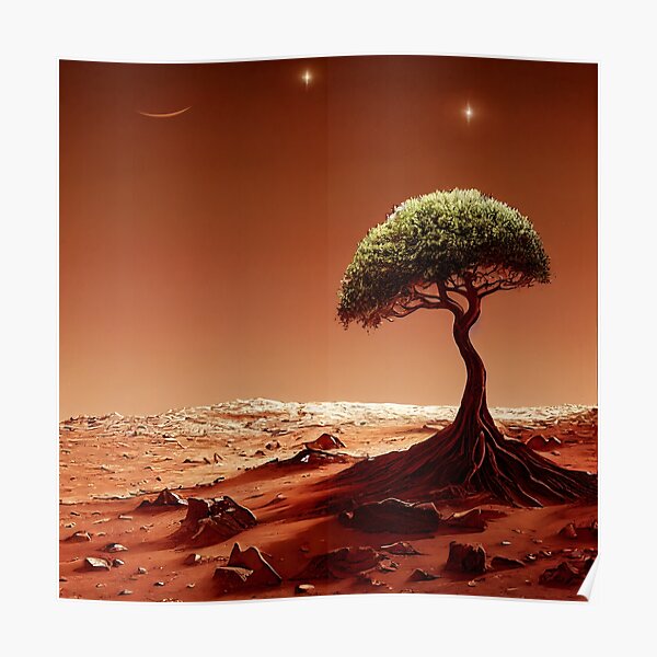 "A lonely tree on the planet Mars" Poster for Sale by plutteplutt ...