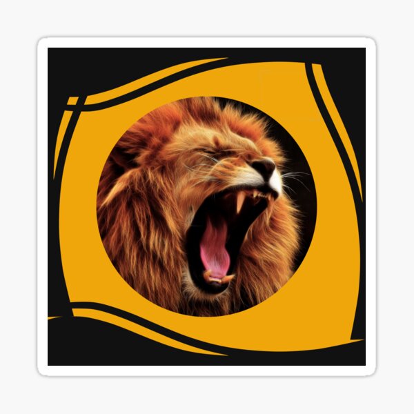 "Roaring Lion" Sticker for Sale by SamBai | Redbubble