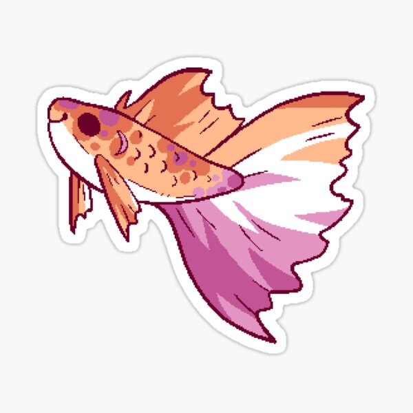 "Lesbian Pride Pastel Betta Fish" Sticker for Sale by slimestra | Redbubble
