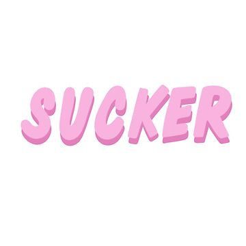 "Sucker Word PNG, Pink Word Art Y2K Vibes" Sticker for Sale by ...